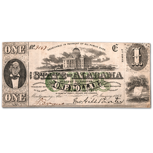1863 State of Alabama $1 Note | Littleton Coin Company